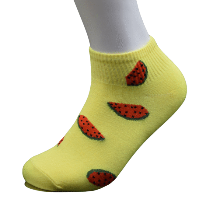Yellow Watermelon Print Ankle Socks – Fun & Fresh Style - Feet by Foot